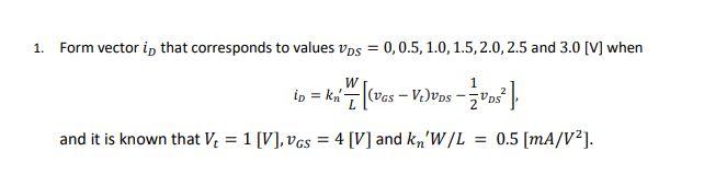 Solved 1. Form vector iD that corresponds to values | Chegg.com