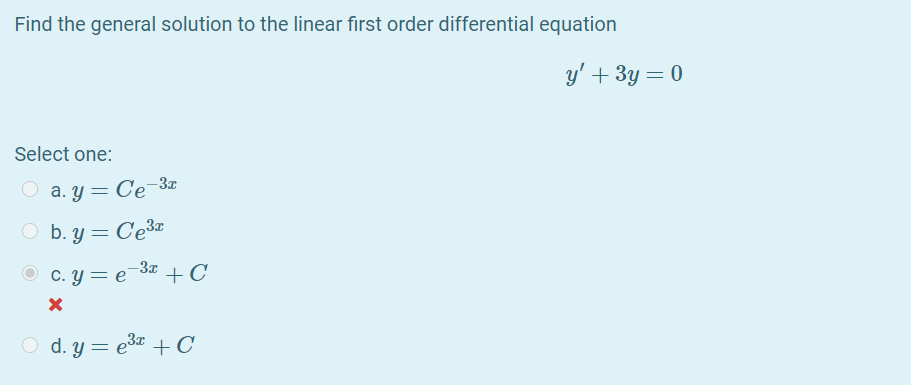 Solved Find the general solution to the linear first order | Chegg.com