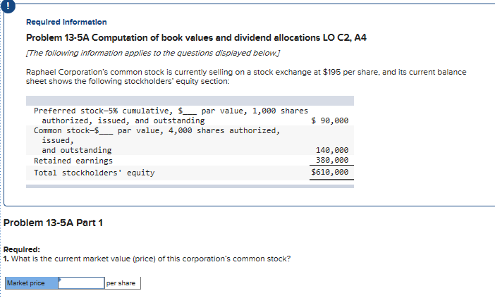 Solved Required Information Problem 13-5A Computation of | Chegg.com