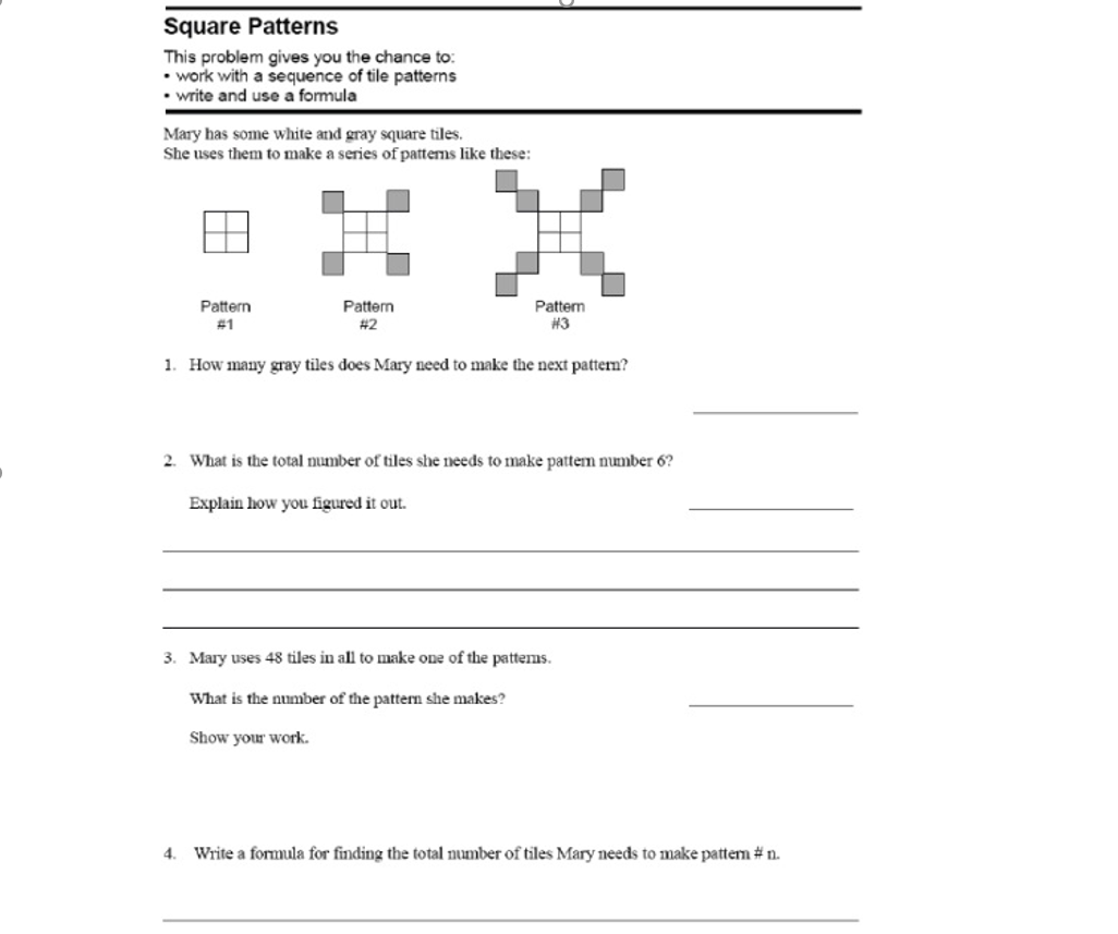 Solved Square Patterns This problem gives you the chance to: | Chegg.com