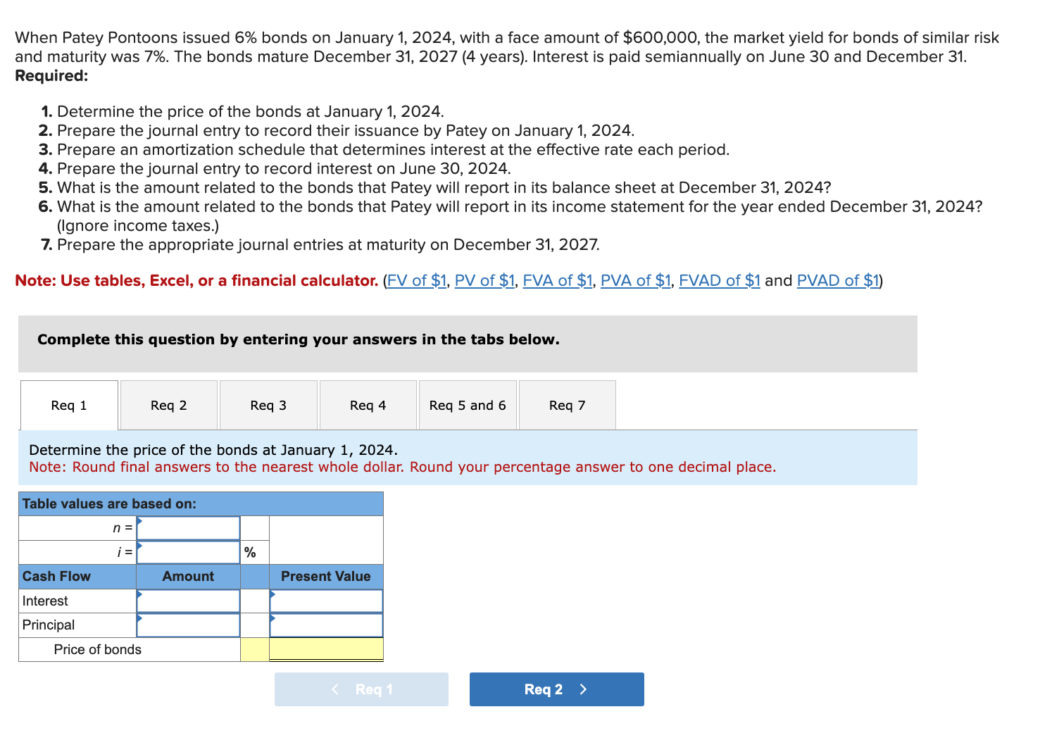 Solved When Patey Pontoons issued 6% bonds on January 1, | Chegg.com