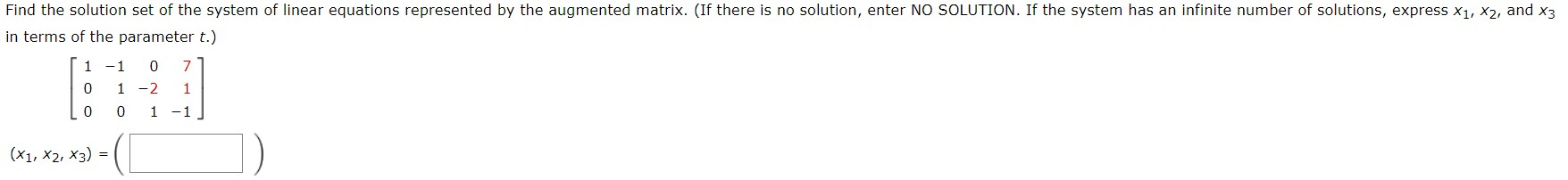 Solved Find the solution set of the system of linear | Chegg.com
