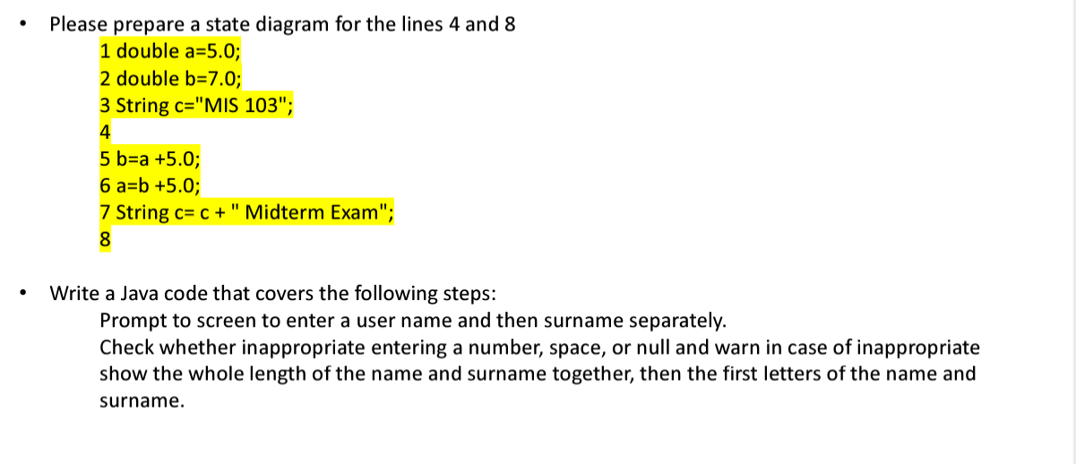 Solved - Please prepare a state diagram for the lines 4 and | Chegg.com