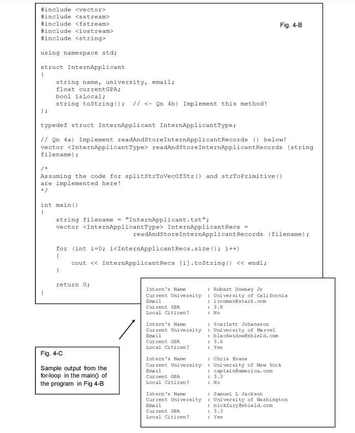 Solved b) Implement the toString() for struct | Chegg.com