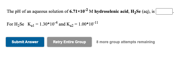 Solved The pH of an aqueous solution of 6.71x10-2 M | Chegg.com