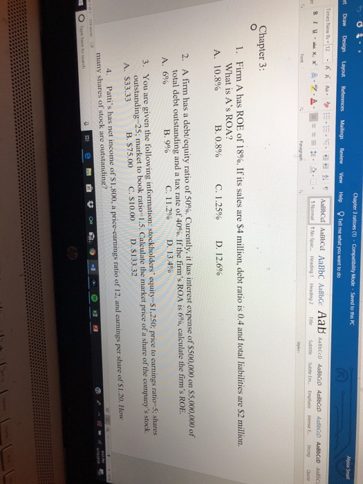 Solved Chapter 3 ratioes (1) Help Tell me what you want to | Chegg.com