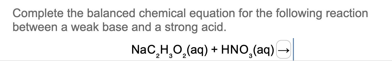 Solved Complete the balanced chemical equation for the | Chegg.com