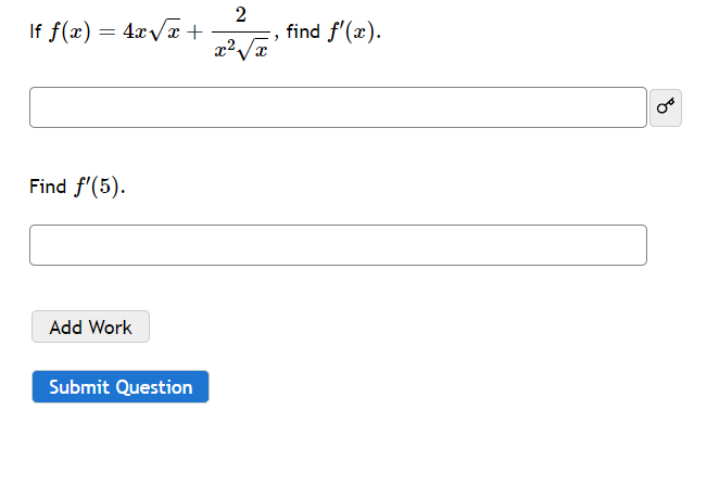 Solved If f(x)=4xx+x2x2 Find f′(5). | Chegg.com