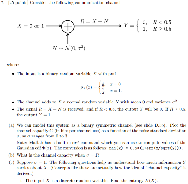 Solved 7. [25 points ] Consider the following communication | Chegg.com