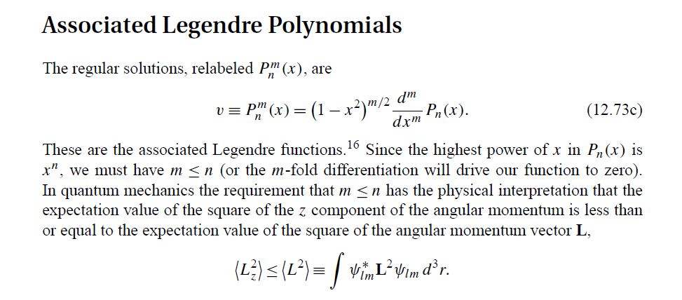 Solved Associated Legendre Polynomials The Regular