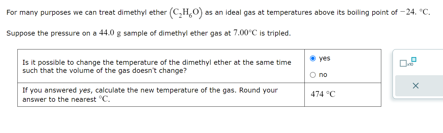 Solved For many purposes we can treat dimethyl ether (C2H6O) | Chegg.com