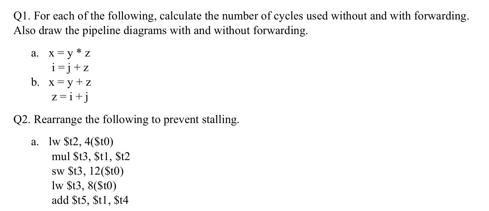 Solved Q1. For each of the following, calculate the number | Chegg.com