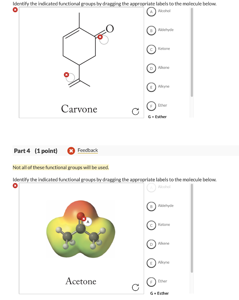 Solved Identify the indicated functional groups by dragging | Chegg.com
