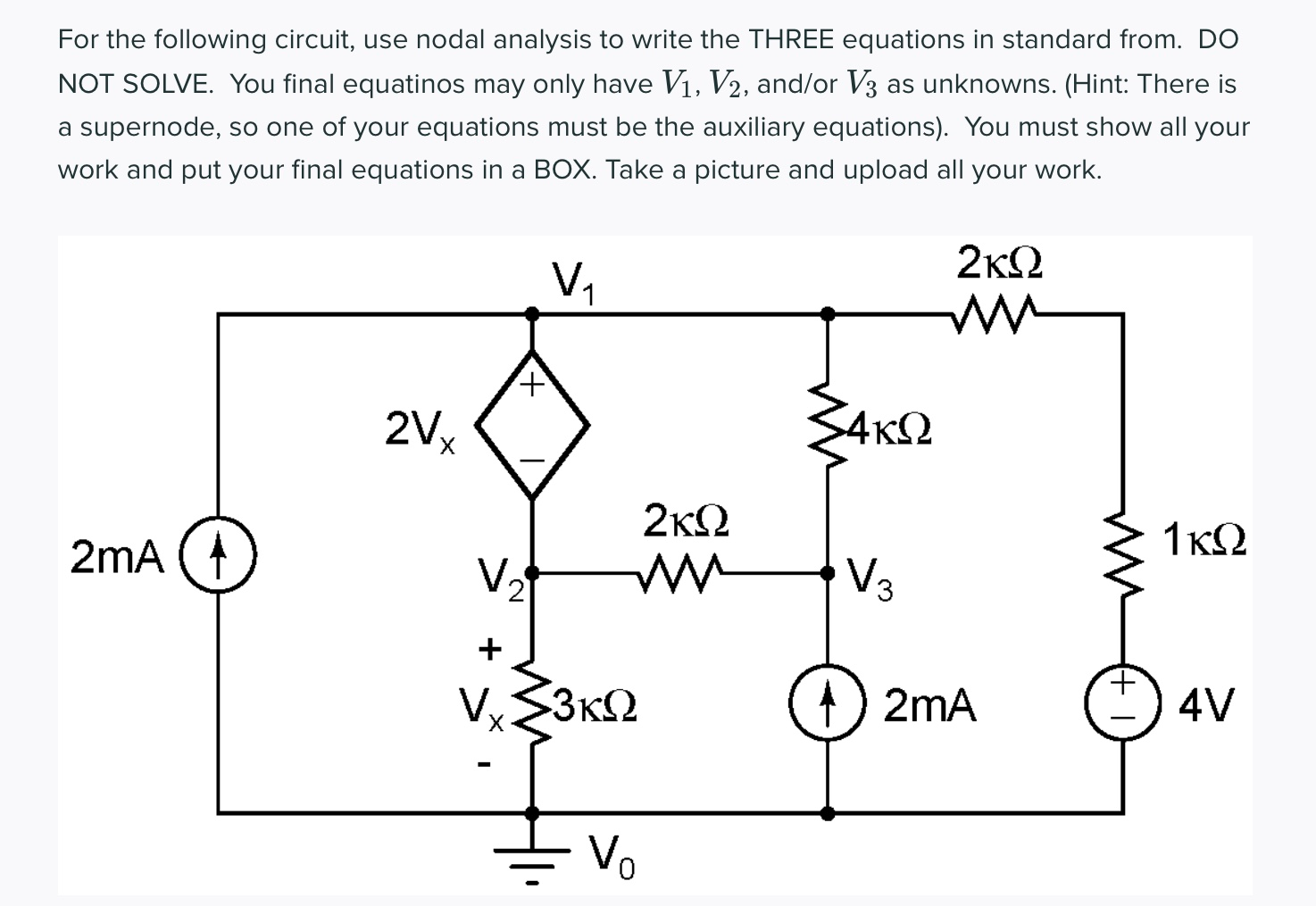 Solved For the following circuit, determine the THREE mesh | Chegg.com