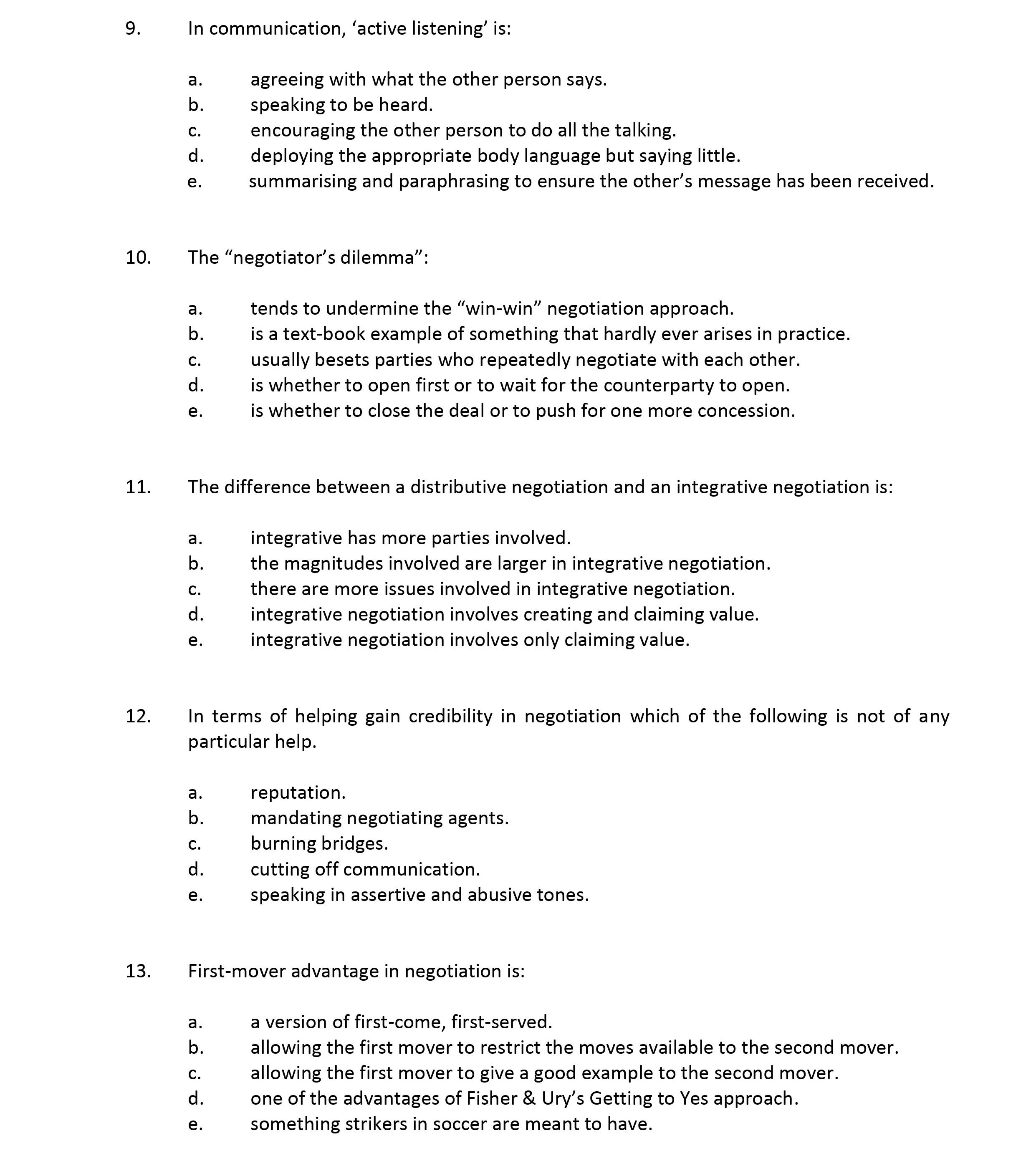 Solved 1 The Batna and reservation price: a. are one and the | Chegg.com