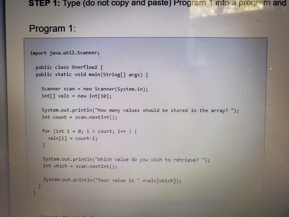Solved Step 1 Type Do Not Copy And Paste Program 1 Into A 2905