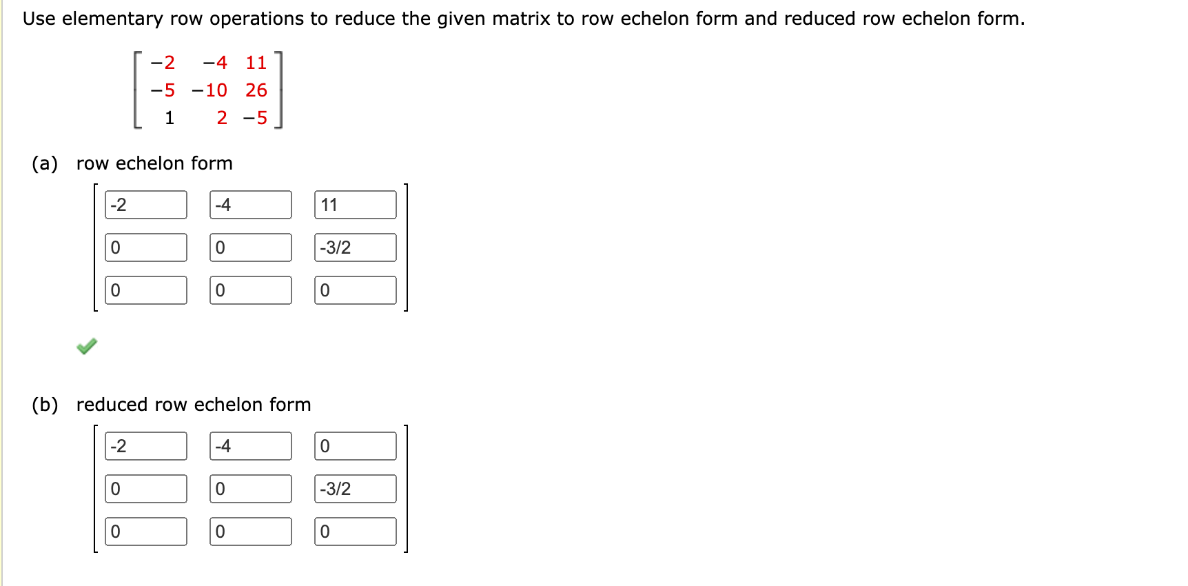 Solved Use elementary row operations to reduce the given | Chegg.com