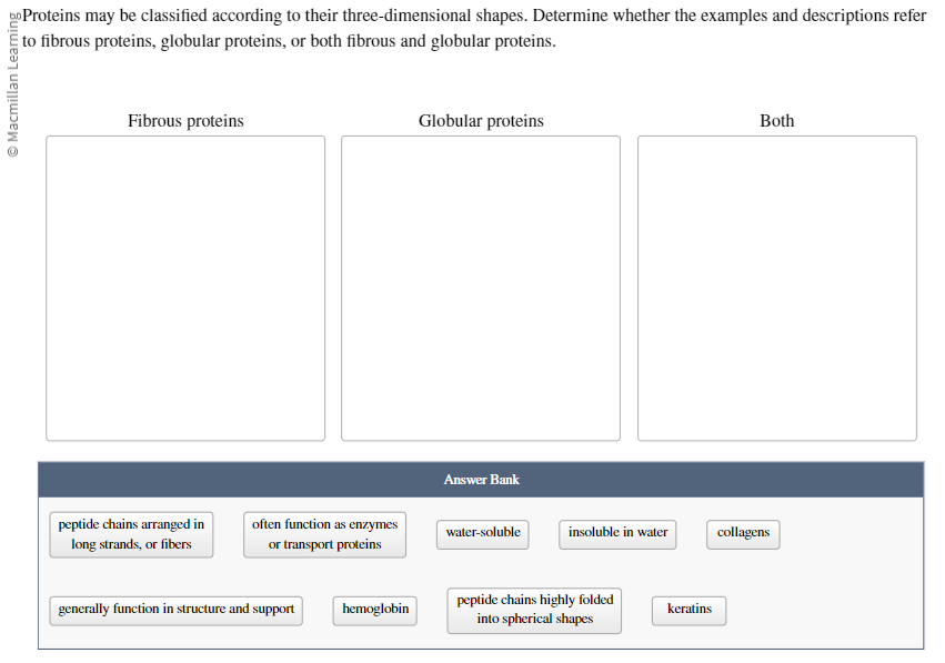 Solved opProteins may be classified according to their | Chegg.com