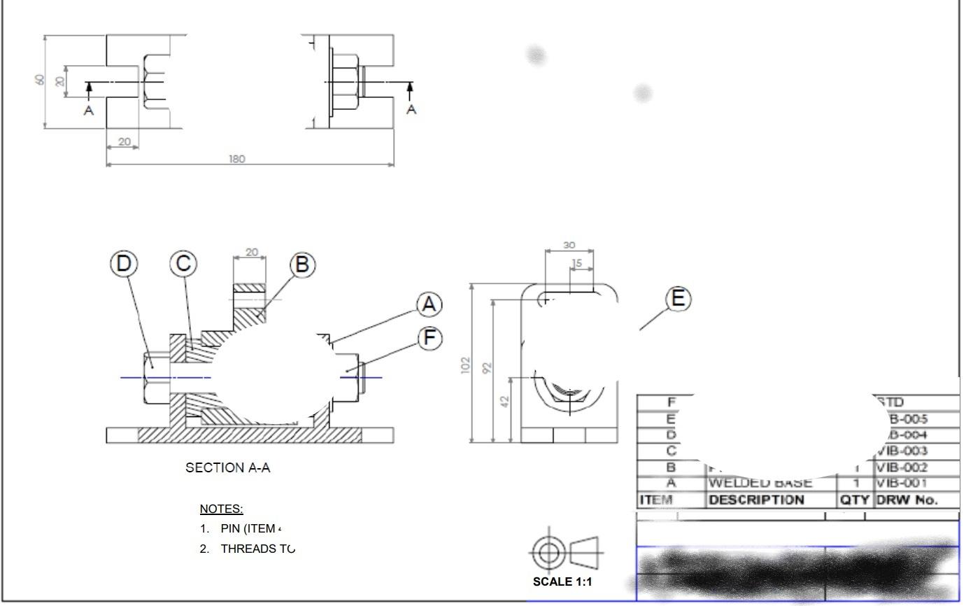 Solved Question: Make an ASSEMBLY drawing of the | Chegg.com