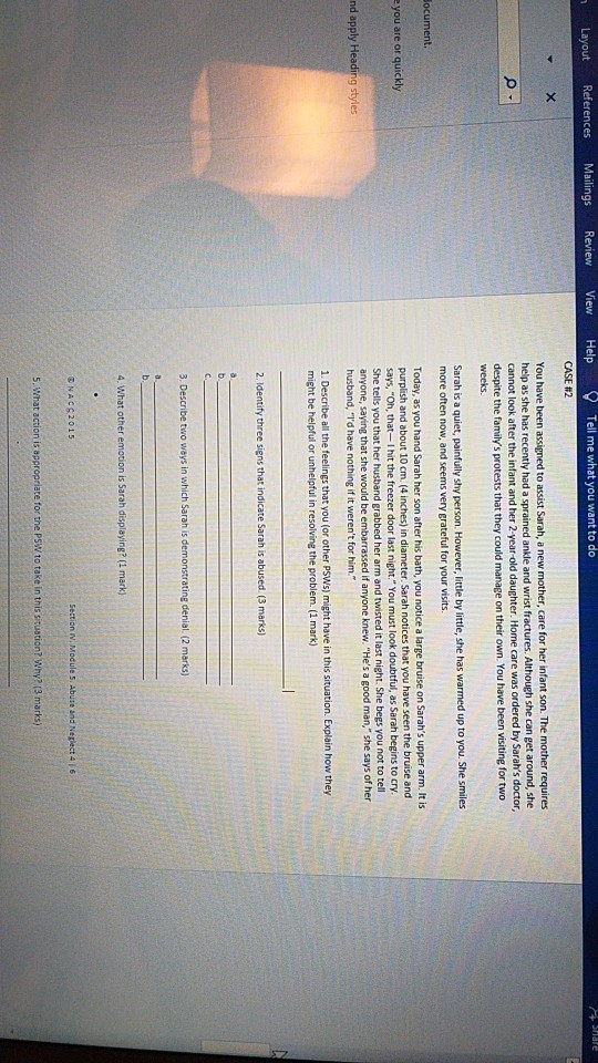 Solved Layout References Mailings Review View Tell Me What