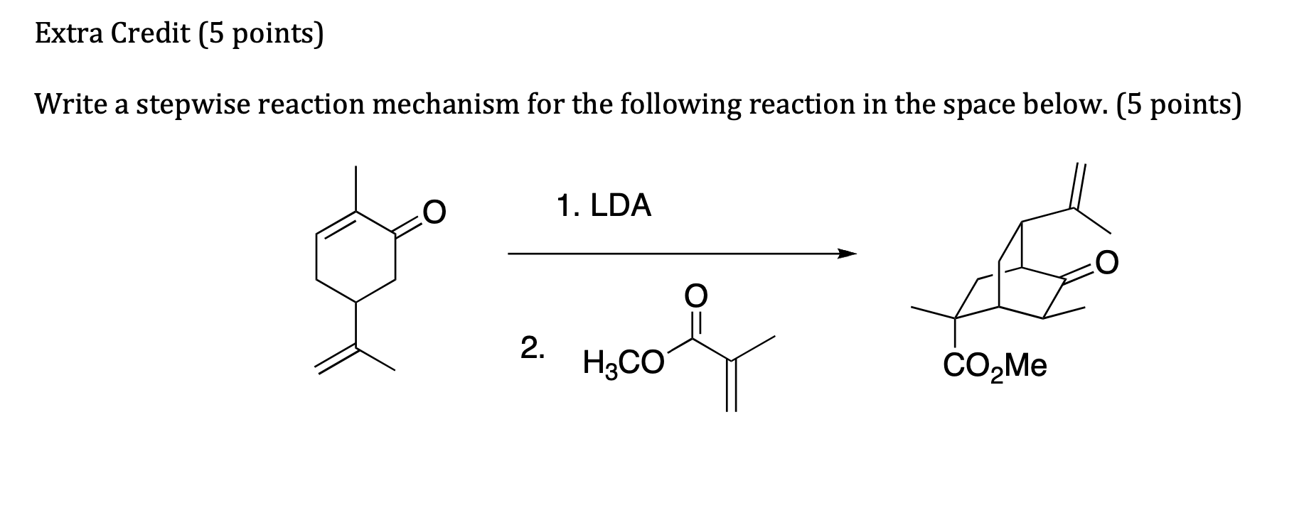 Solved Extra Credit (5 points) Write a stepwise reaction | Chegg.com