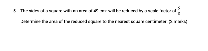 Solved 5. The sides of a square with an area of 49 cm² will | Chegg.com