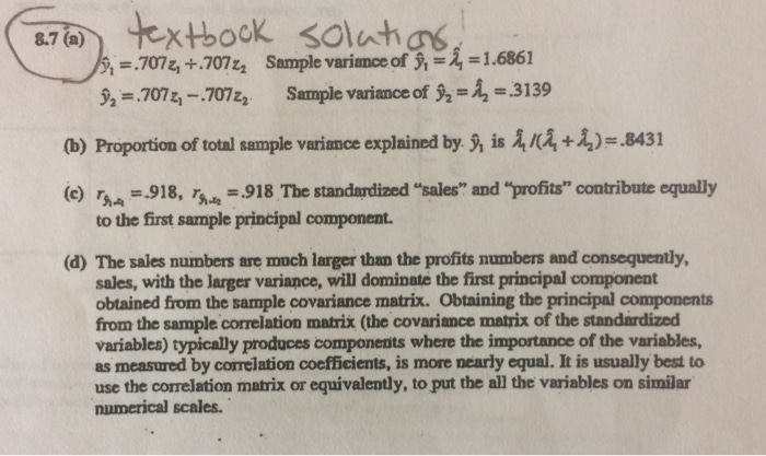 onvert the covariance matrix S in Exercise 8.6 to a | Chegg.com
