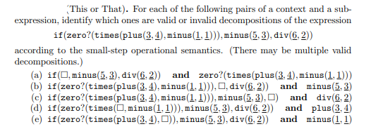 Solved ni SMALL-STEP OPERATIONAL SEMANTICS consider this | Chegg.com
