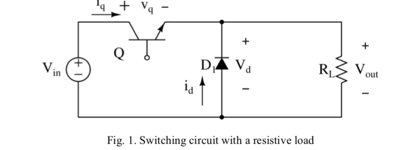 Solved The circuit below shows the switching device with a | Chegg.com