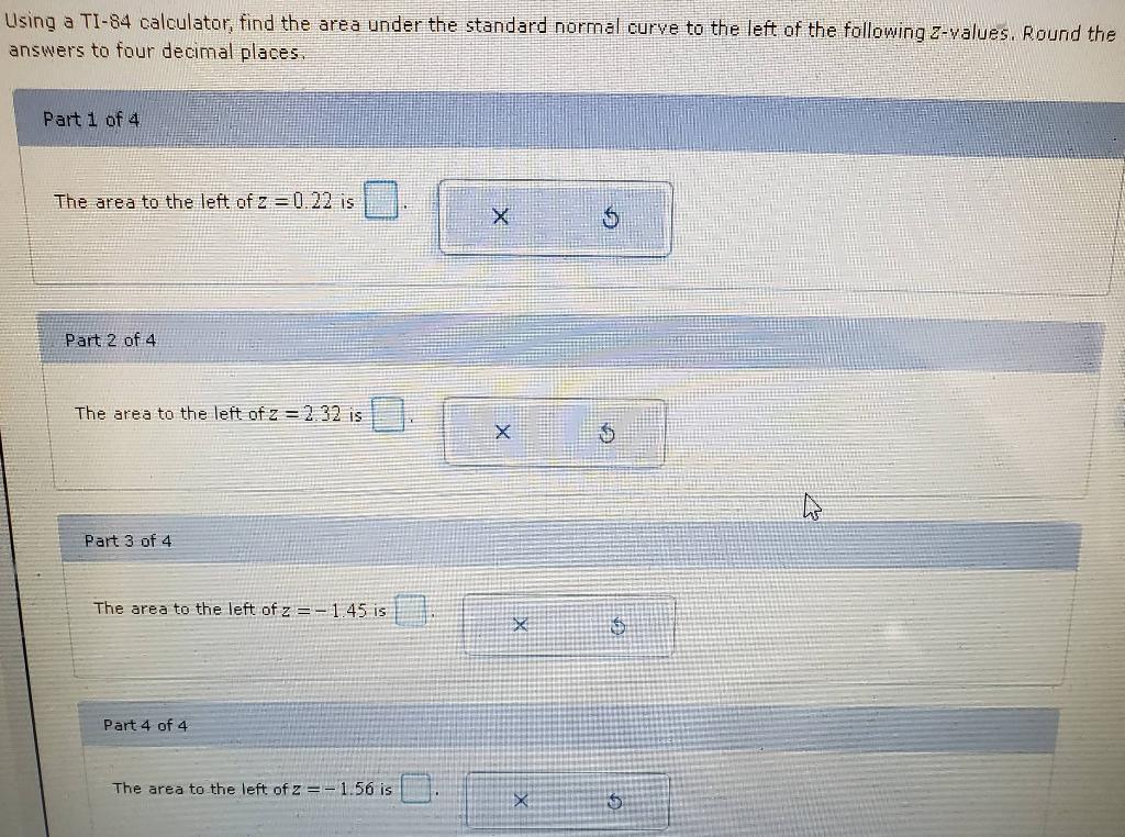 Solved Using a TI-84 calculator, find the area under the | Chegg.com