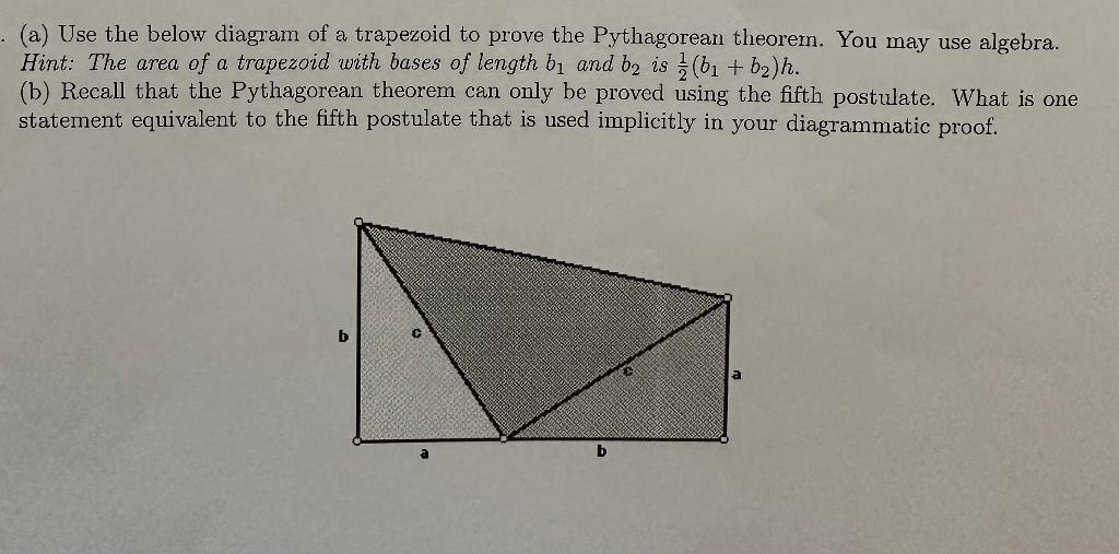Solved (a) Use the below diagram of a trapezoid to prove the | Chegg.com