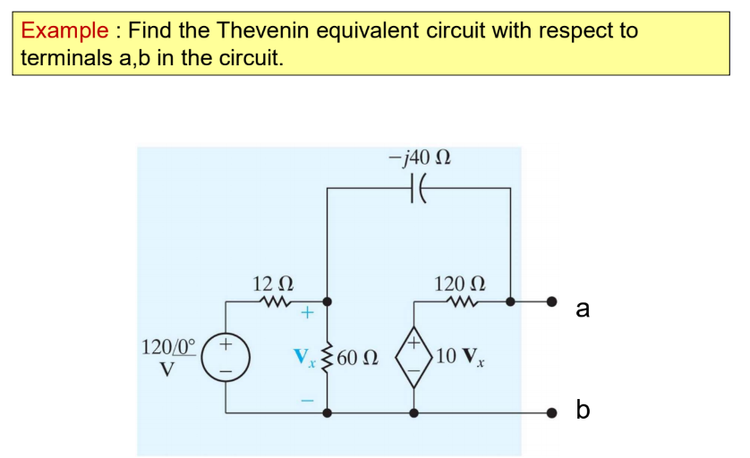 Solved Example: Find the Thevenin equivalent circuit with | Chegg.com
