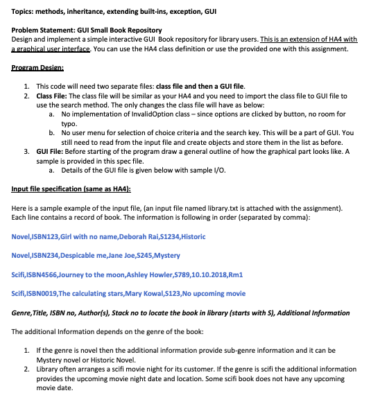 Topics: methods, inheritance, extending built-ins, | Chegg.com