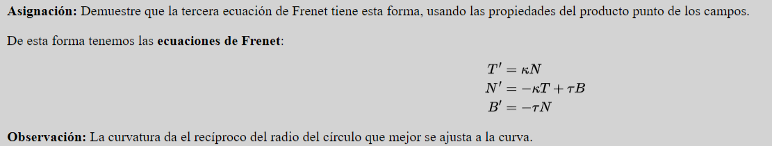 Solved Prove that the 3rd Frenet's equation has this form, | Chegg.com