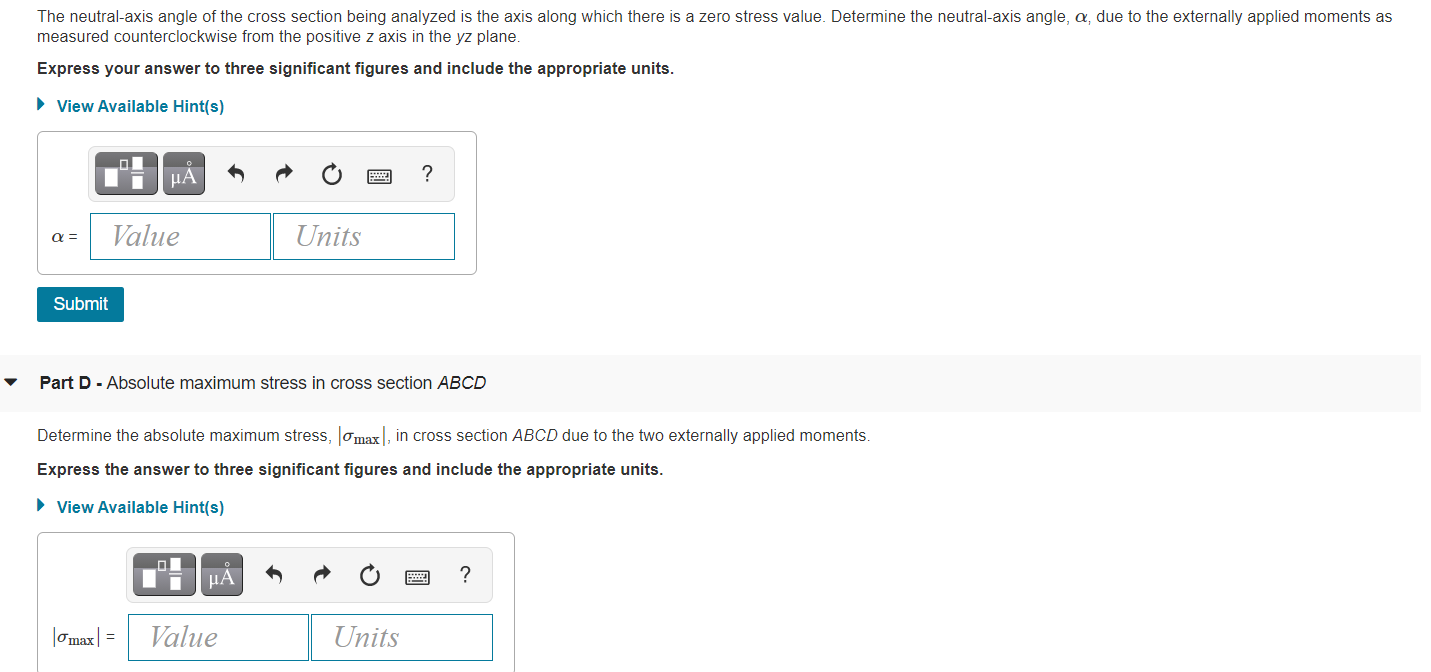 Solved The neutral-axis angle of the cross section being | Chegg.com