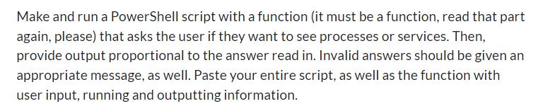 Solved Make and run a PowerShell script with a function (it | Chegg.com