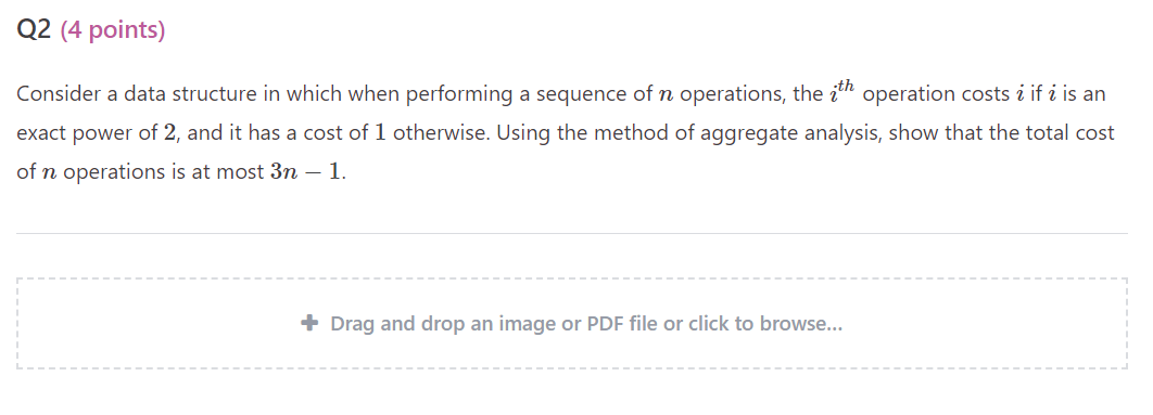 Solved Consider a data structure in which when performing a | Chegg.com