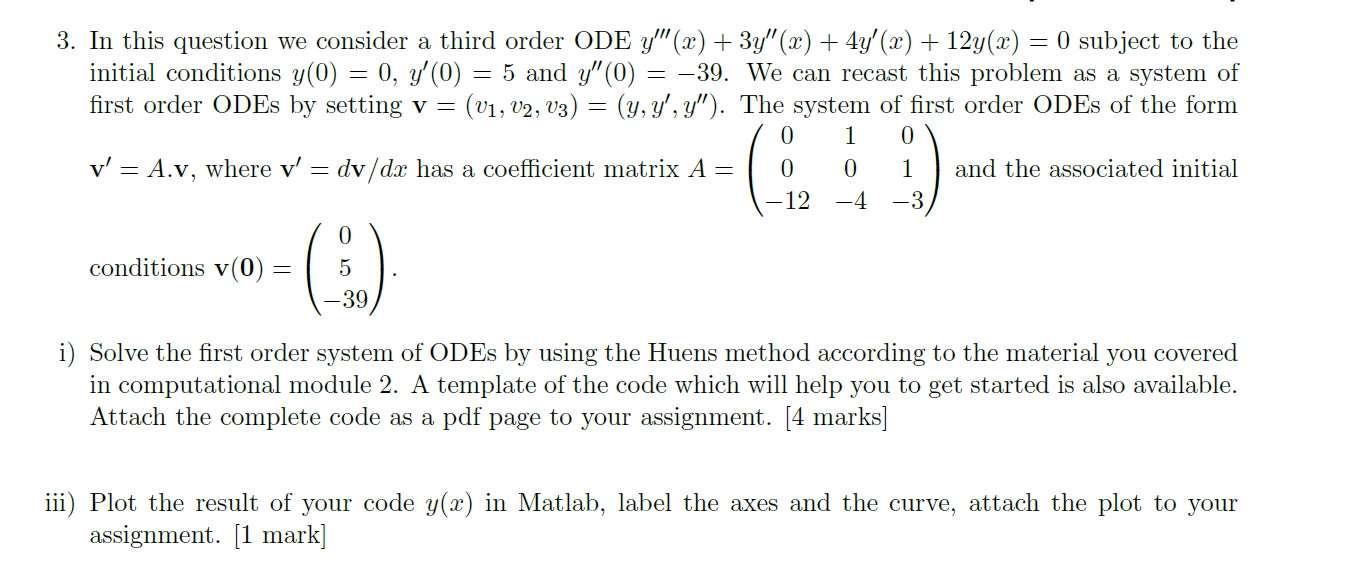 Solved PLEASE SOLVE IN MATLAB EXTRA INFORMATION: "In this | Chegg.com