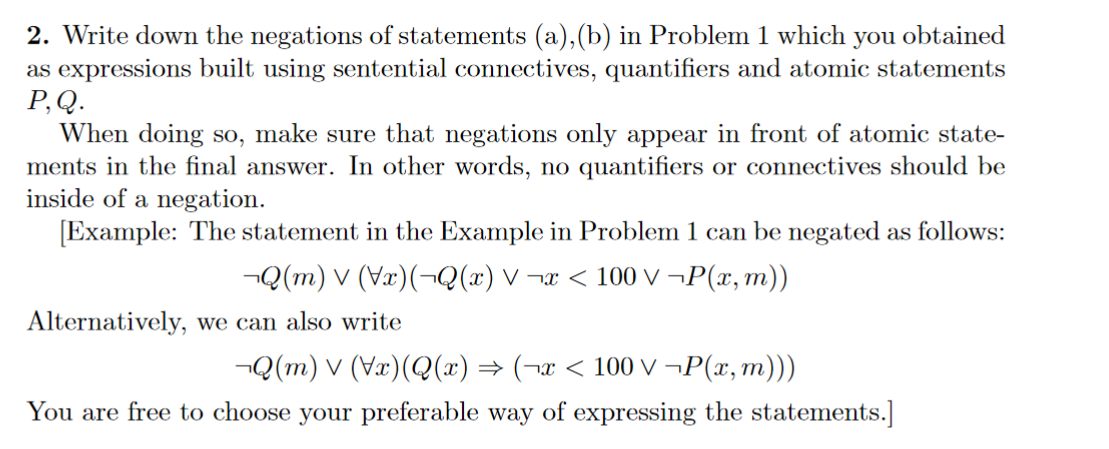 Solved 1. Express the following statements rigorously using | Chegg.com