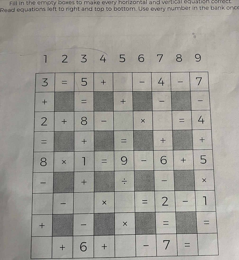 Solved Fill in the empty boxes to make every horizontal and | Chegg.com