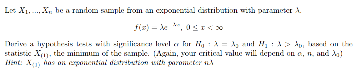 Solved Let X1,…,Xn be a random sample from an exponential | Chegg.com