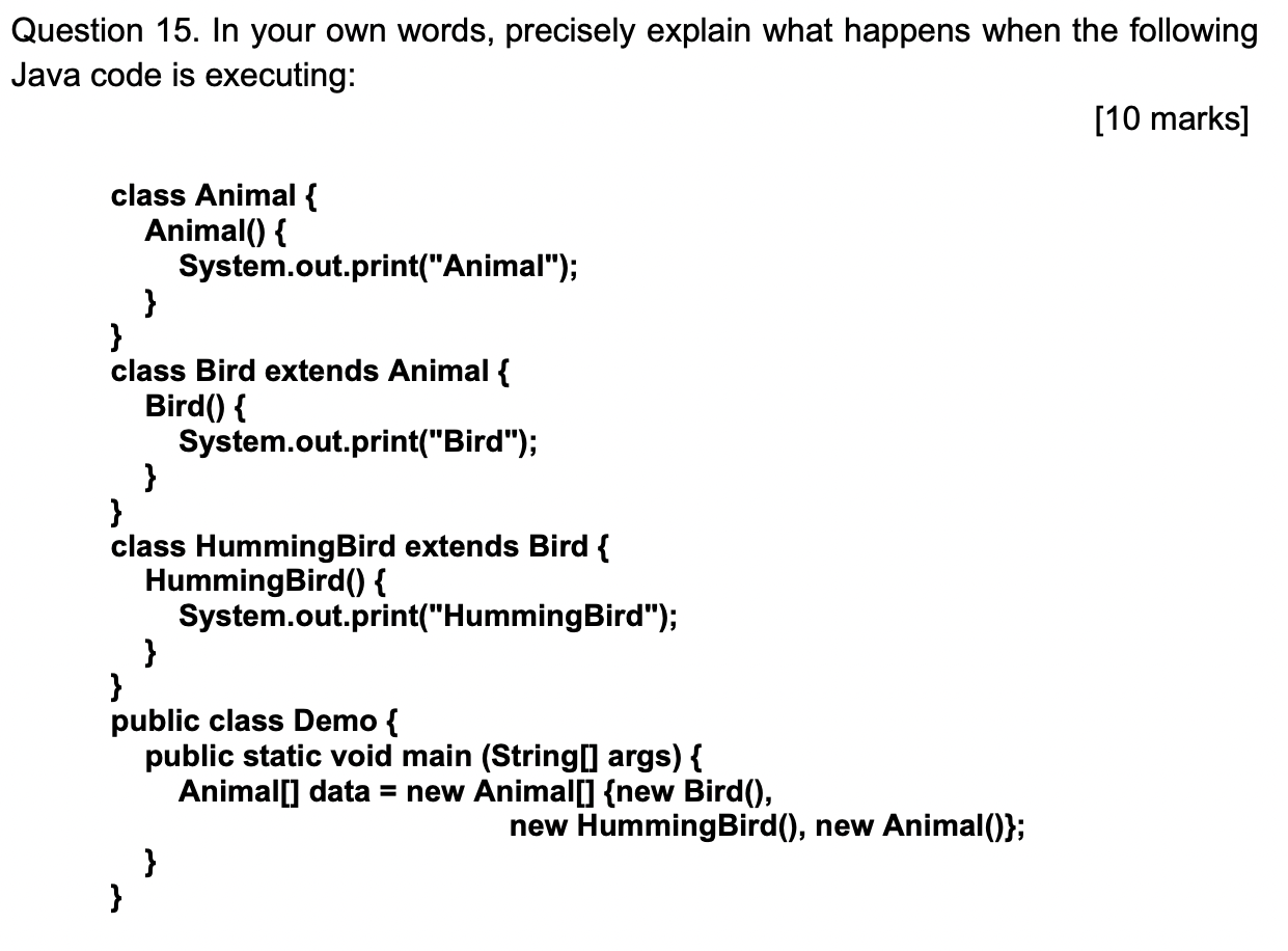 Solved Question 15. In your own words, precisely explain | Chegg.com