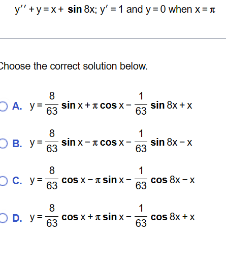 Solved Find the particular solution the differential | Chegg.com