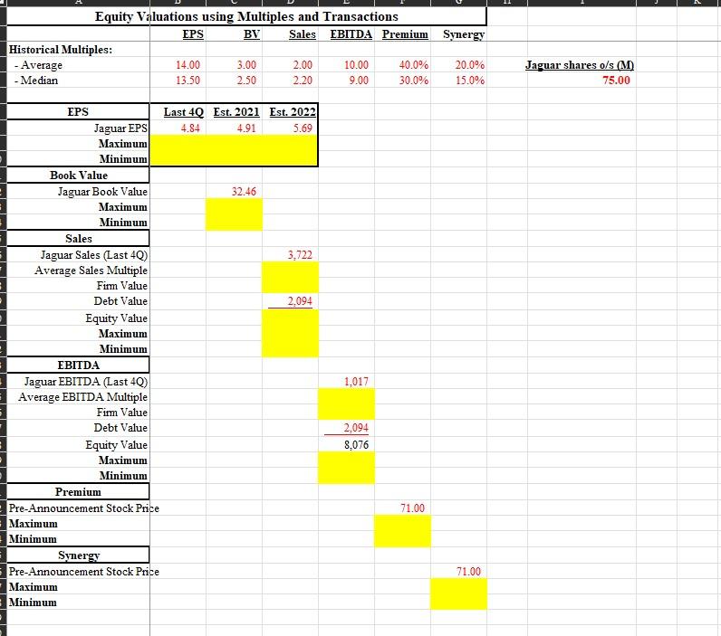 All the data you need is in the template provided to | Chegg.com