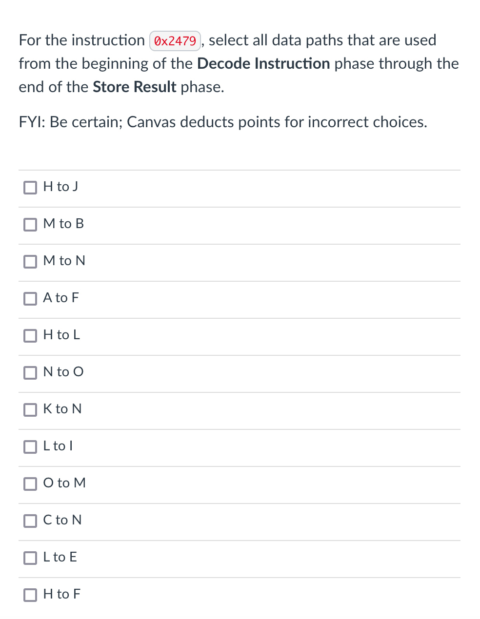 Solved For the instruction 0x2479,select all data paths that | Chegg.com