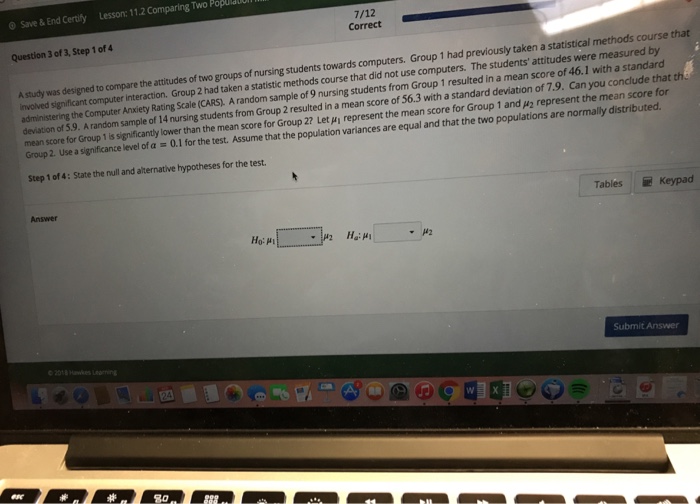 Solved Save & End Certify Lesson: 1 1.2 Comparing Two Popua | Chegg.com