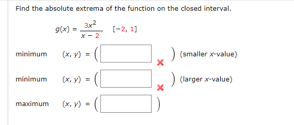 Solved Find the absolute extrema of the function on the | Chegg.com