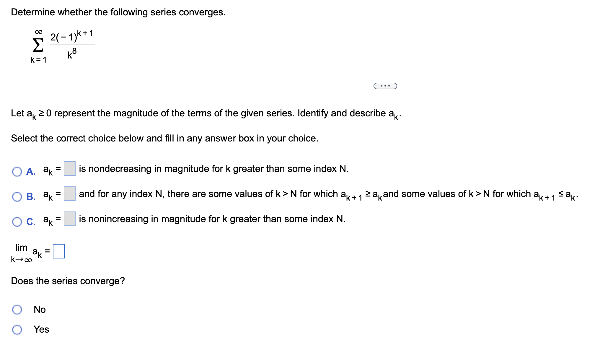 Solved Determine whether the following series | Chegg.com