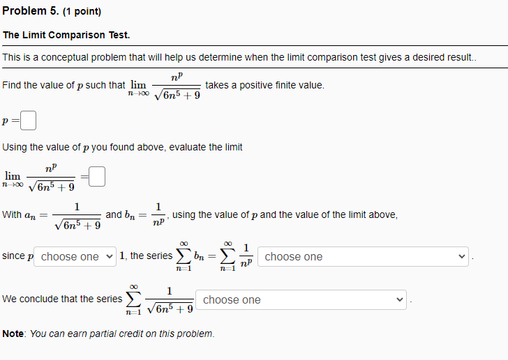 Solved The Limit Comparison Test. This is a conceptual | Chegg.com