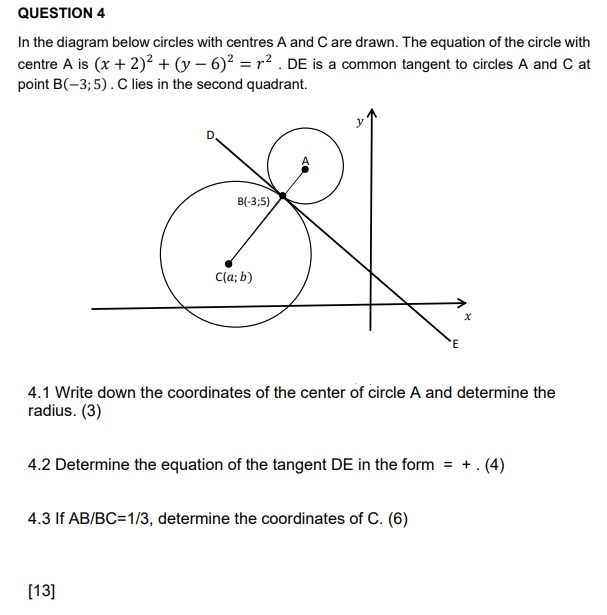 Solved In the diagram below circles with centres A and C are | Chegg.com